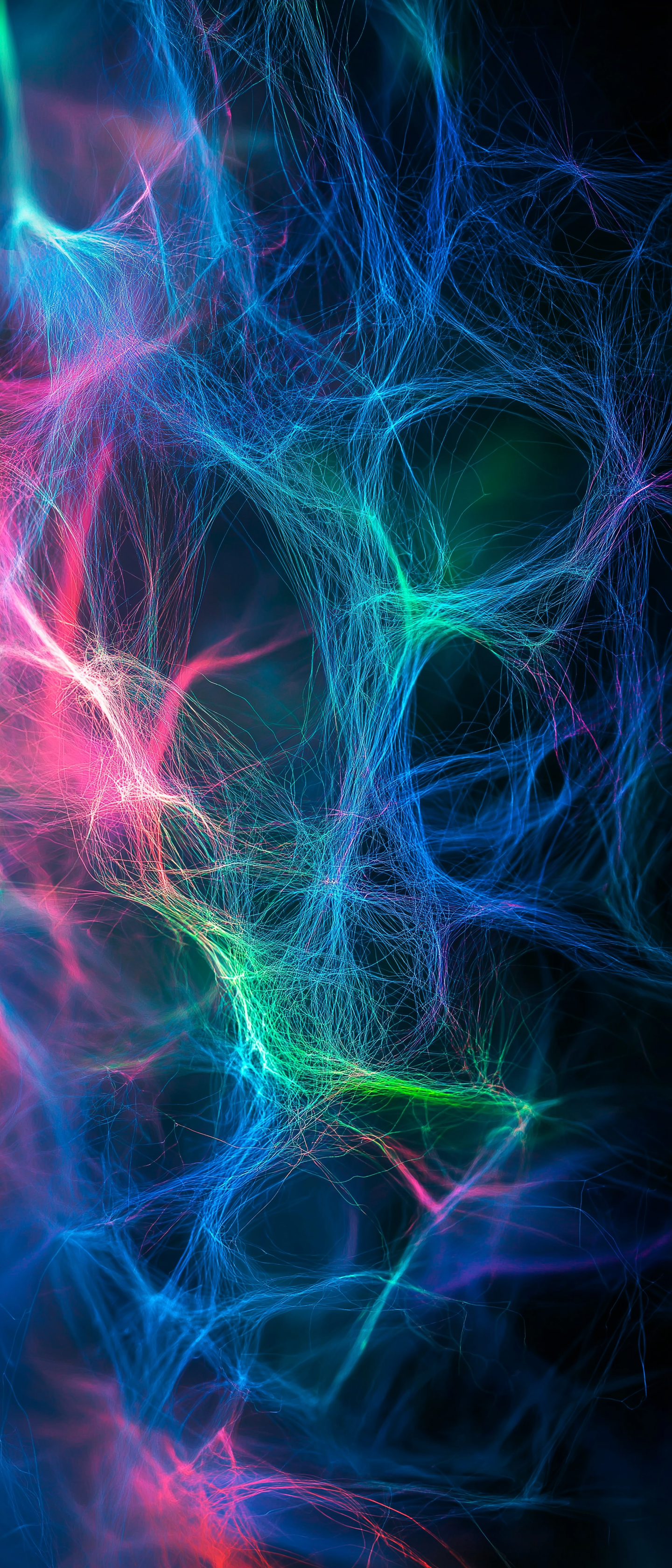 Glowing Fiber Threads Abstract Smartphone Wallpaper