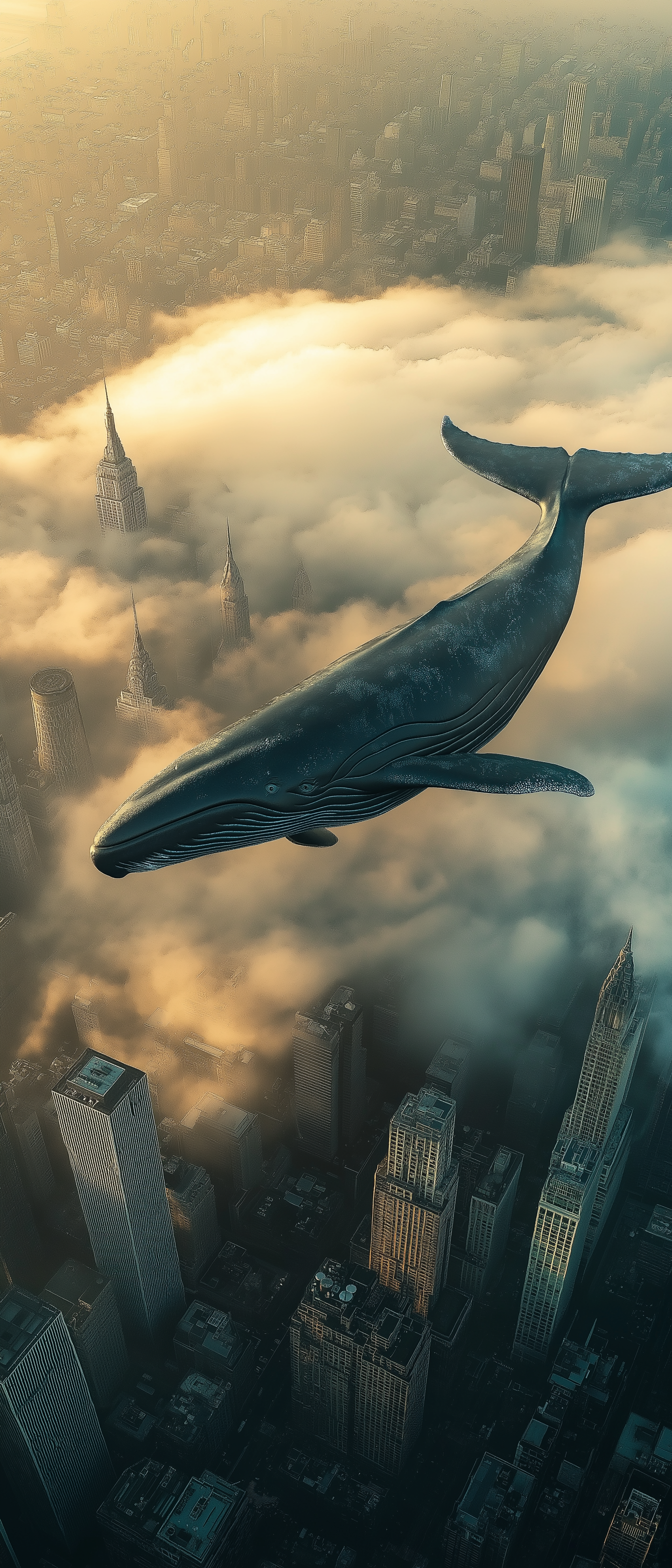 Floating Whale in the Sky Smartphone Wallpaper