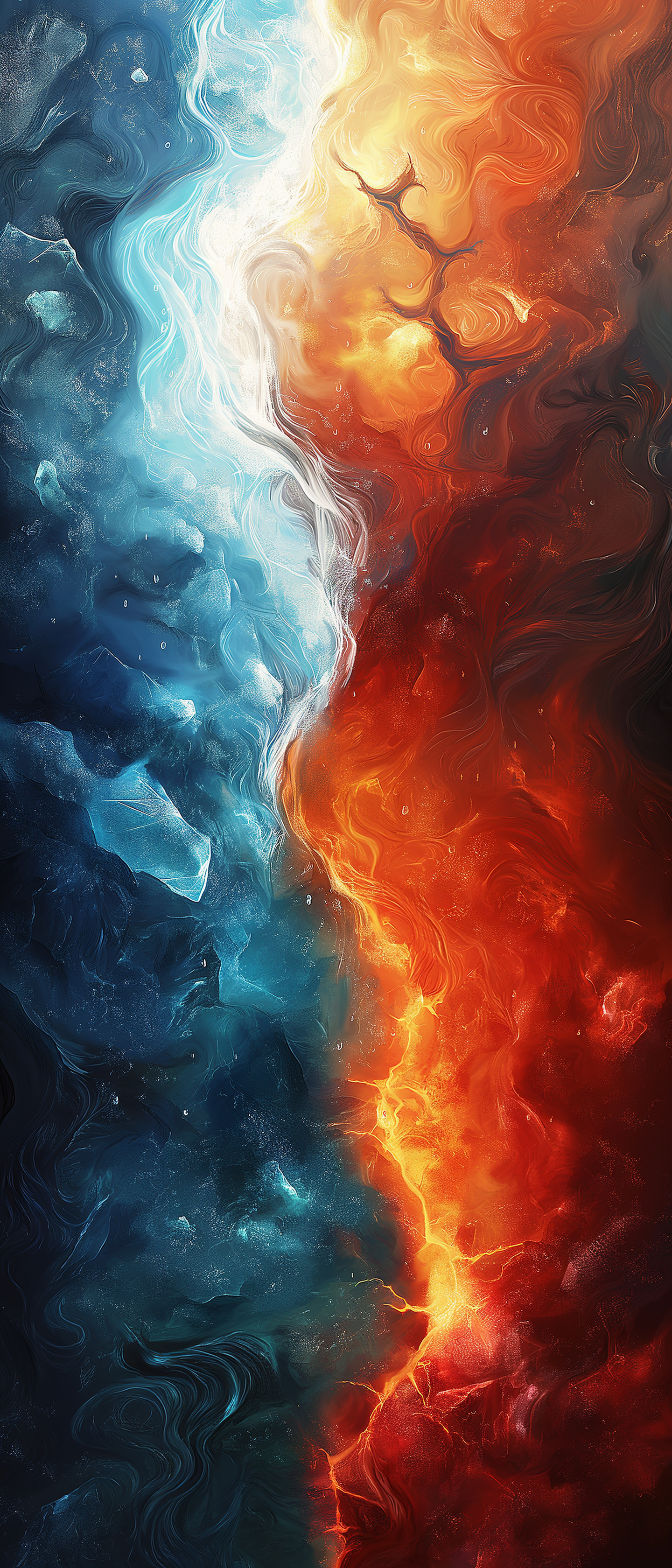 Lava Meets Ice Wallpaper